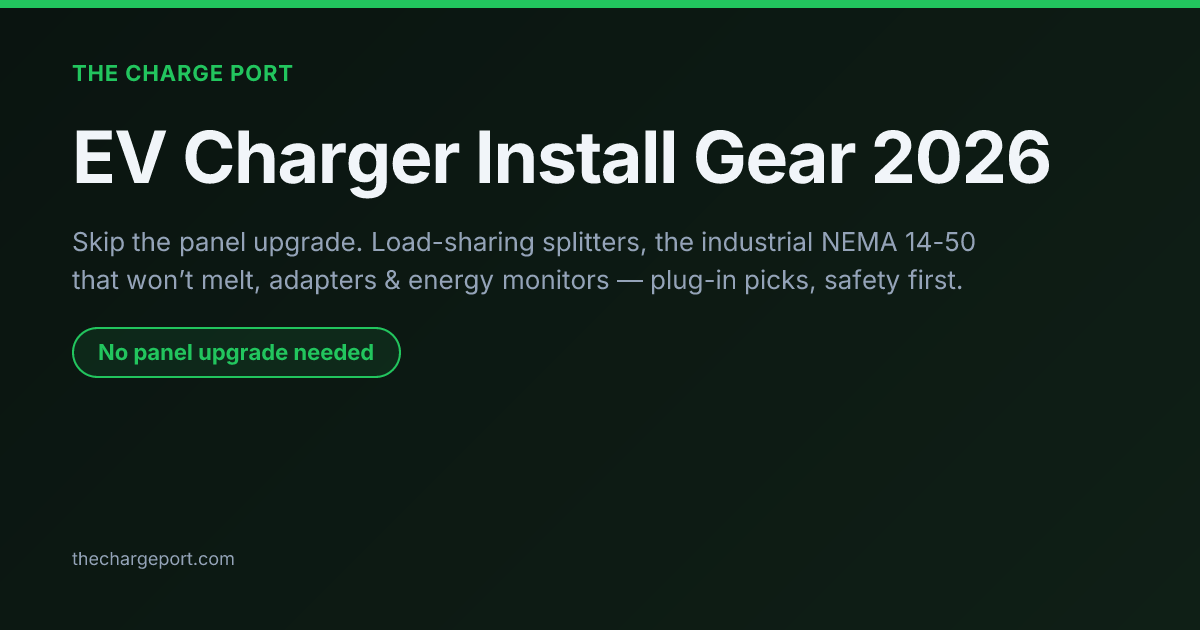EV Charger Install Gear 2026 — No Panel Upgrade Needed